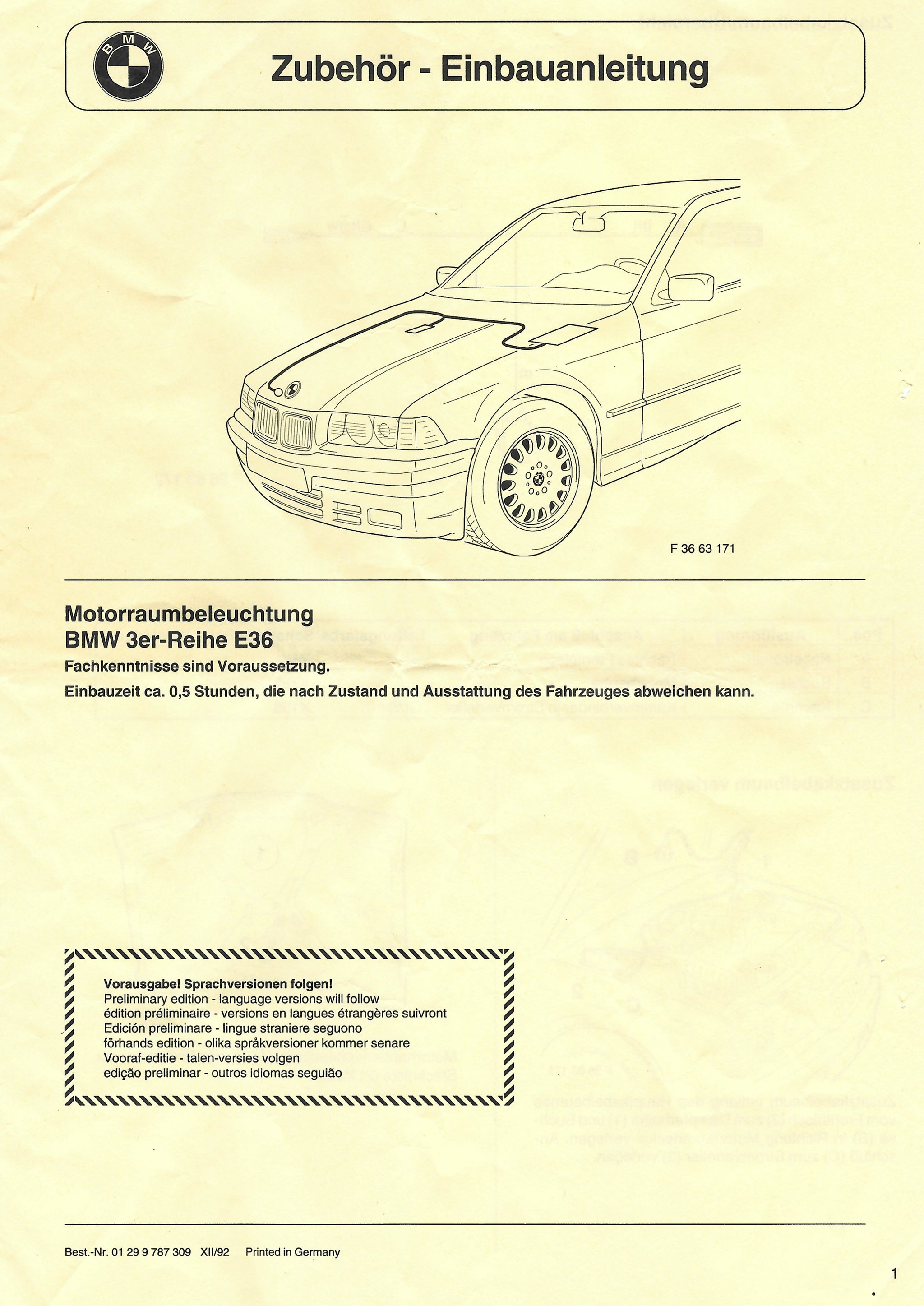 Original BMW E36 Under Hood Light Retrofit Kit – MSportParts